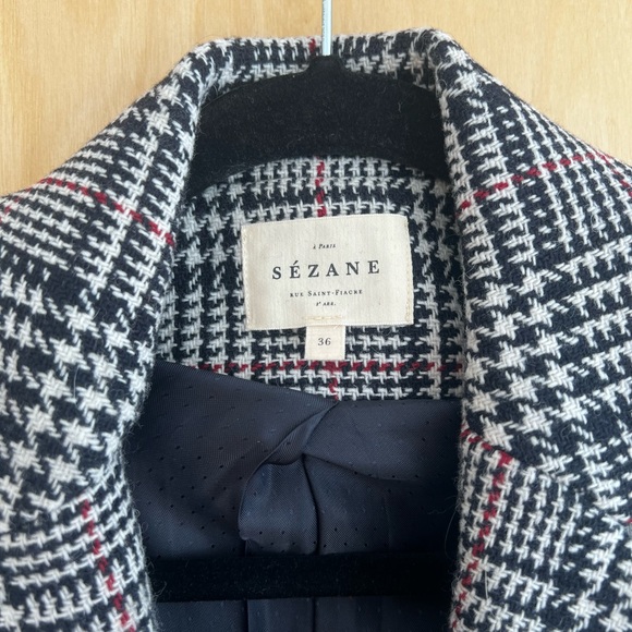 Sezane | Jackets & Coats | Sezane Plaid Coat | Poshmark